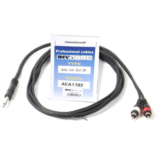 Invotone ACA1102 Аудио кабель, mono jack 6,3 — 2 x RCA, длина 2 м