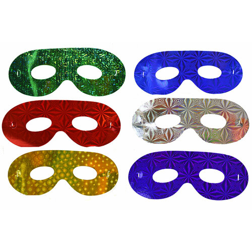 Очки голографические, карнавальный набор из 6 штук