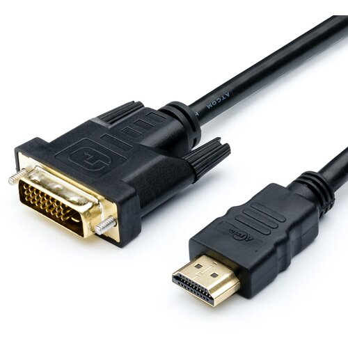 Кабель HDMI - DVI для монитора телевизора 1.8м черный Atcom AT3808