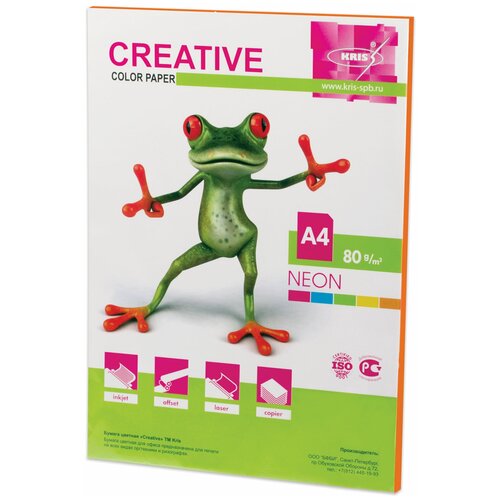 Бумага Creative A4 Color Neon 80 г/м², 50 л, оранжевый