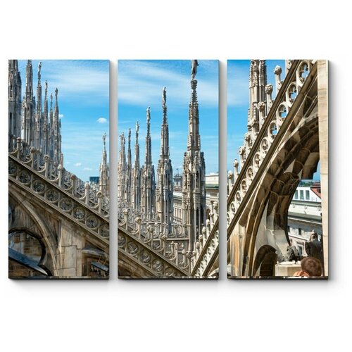 Модульная картина Мраморные скульптуры Миланского собора80x57