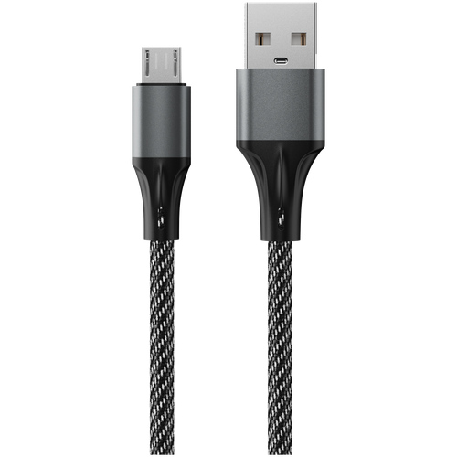 Кабель для быстрой зарядки Accesstyle USB A - Micro USB 24-F100M смартфонов, планшетов, ноутбуков, черный серый