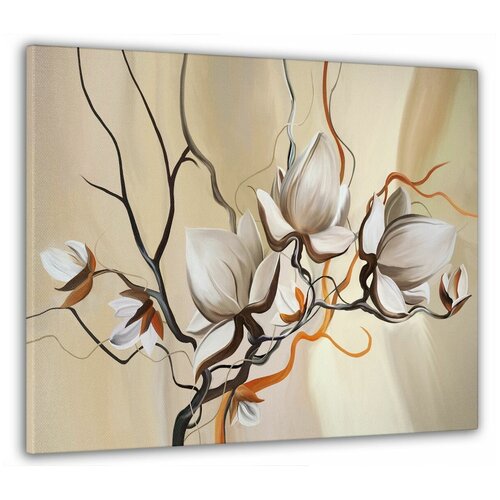 Картина на стену, для интерьера "Очаровательные белые магнолии" 50x70 см