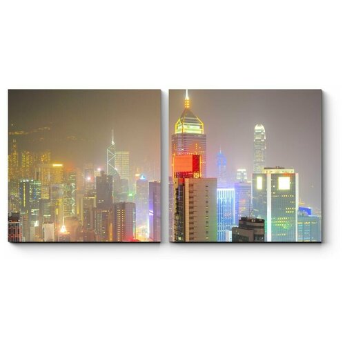 Модульная картина Гонконг в сиянии огней80x40