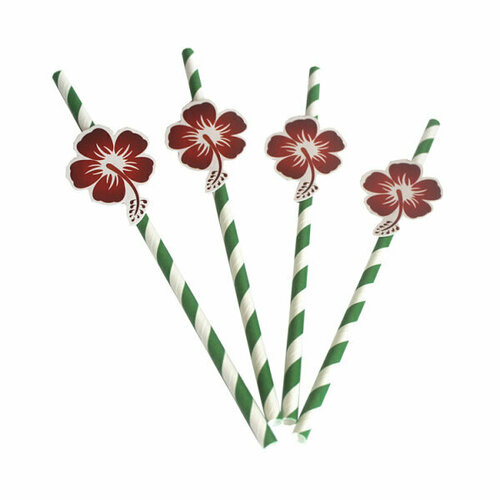 Трубочки гавайские "Тропический цветок" для коктейля (Набор 10 шт.)