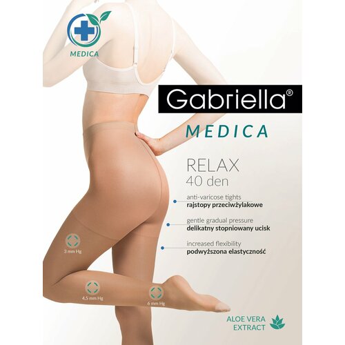 Колготки Gabriella Medica Relax, 40 den, размер 2, бежевый