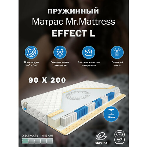 Mr.Mattress Effect L, 90x200 см, пружинный