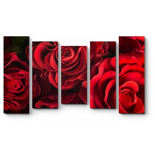 Модульная картина Бархатные розы100x60