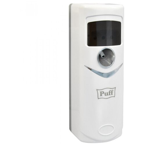 Освежитель воздуха автоматический puff-6115, белый, ударопрочный, EURO 320, 300 и 260 мл, 9х10х25 см