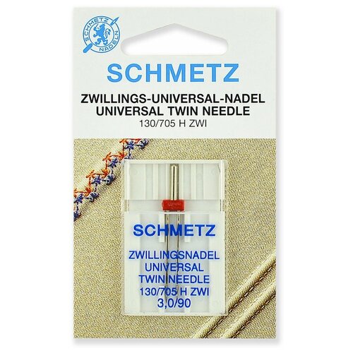 Игла/иглы Schmetz 130/705 H ZWI 3/90 двойная универсальная, серебристый