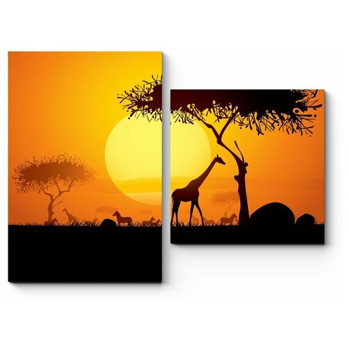 Модульная картина Великолепный африканский закат 40x30