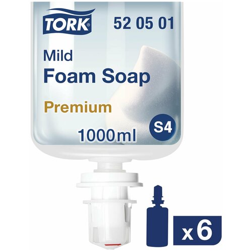 Картридж с жидким мылом-пеной одноразовый TORK (Система S4), мягкое, 1 л, 520501