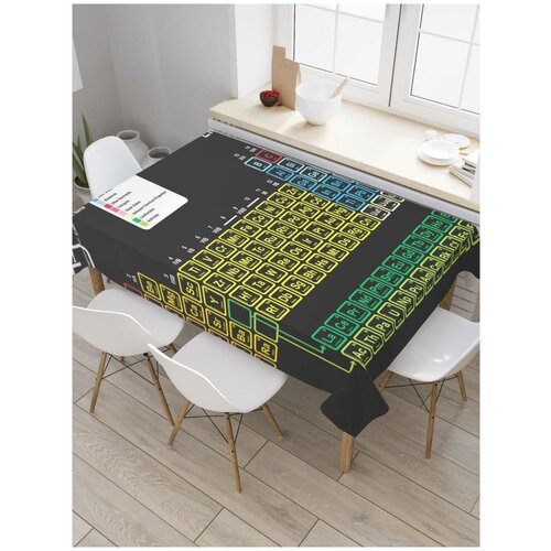 Скатерть прямоугольная JoyArty на кухонный стол "Химические элементы" из оксфорда, 180x145 см