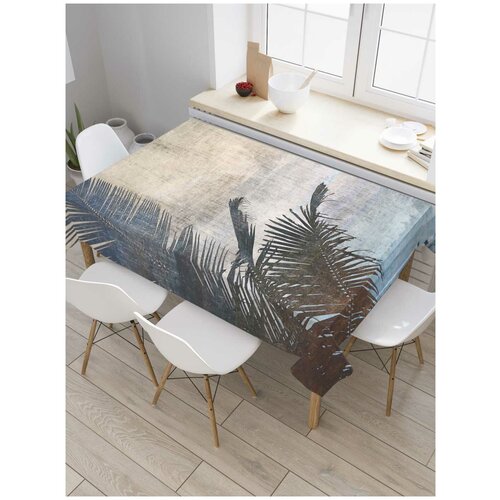 Скатерть прямоугольная JoyArty на кухонный стол "Туманные тропики" из оксфорда, 180x145 см