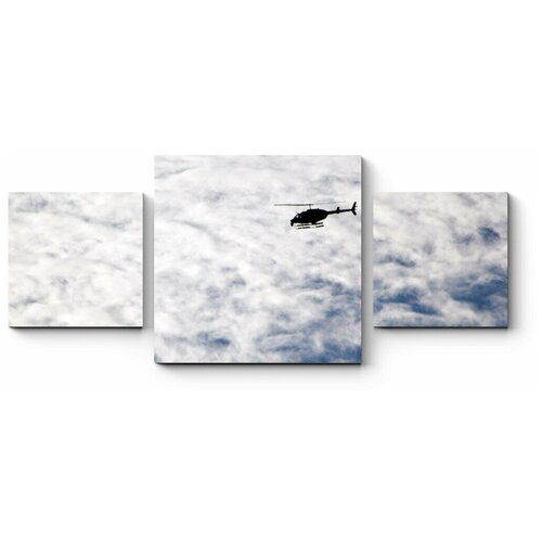 Модульная картина Летящий в облаках 80x34