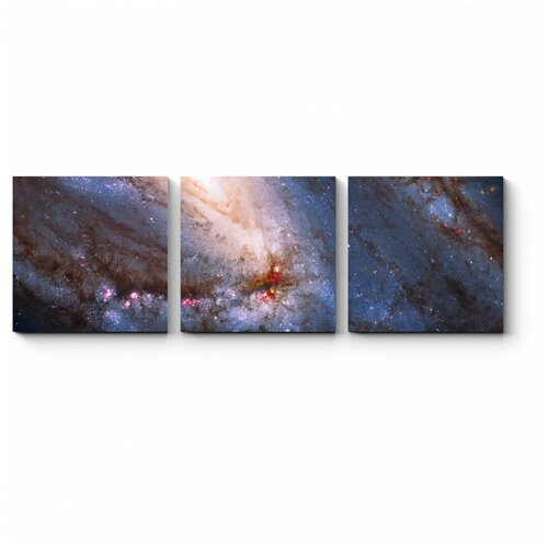 Модульная картина Свет галактик 140x47