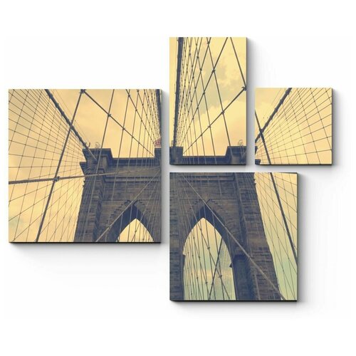 Модульная картина Винтажный Бруклинский мост132x110