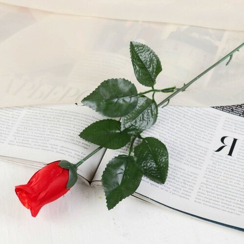 Цветы искусственные Роза простая 50 см, красный 10 шт