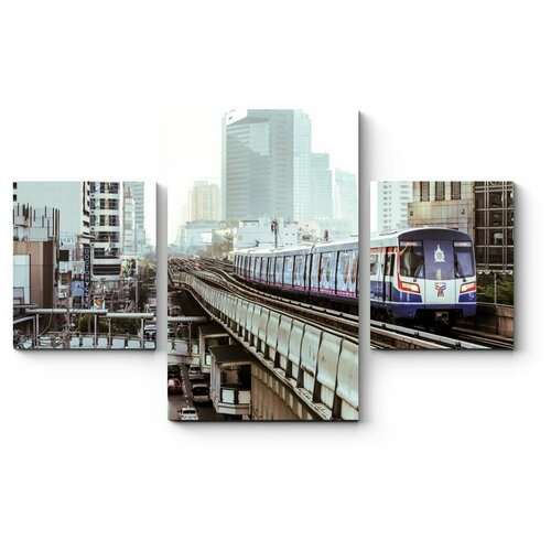 Модульная картина Надземный поезд мчится в центр Бангкока170x111