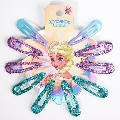 Заколки для волос детские Disney Холодное сердце, набор аксессуаров для создания причесок, цвет бирюзовый, 10 шт