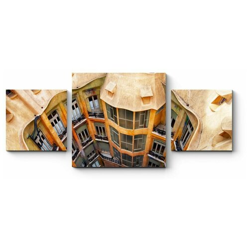 Модульная картина Барселонский дом-колодец80x34