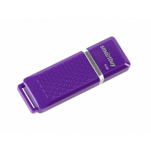 Флешка Smartbuy Quartz series Violet, 8 Гб, USB 2.0, чт до 25 Мб/с, зап до 15 Мб/с, фиолетовая