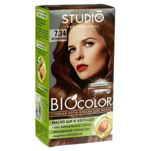 Studio Professional Стойкая крем краска для волос 7.34 Лесной орех, 50/50/15 мл
