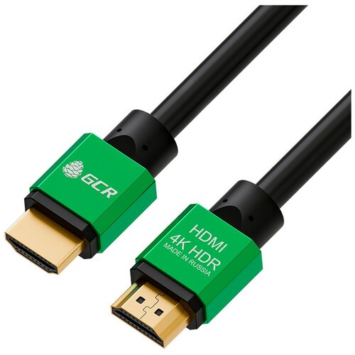 Кабель GCR HDMI - HDMI (GCR-HM461), 0.75 м, 1 шт., зеленый/черный