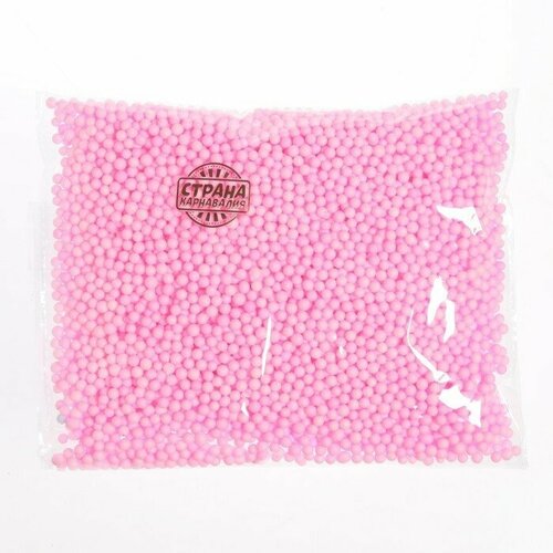 Страна Карнавалия Наполнитель для шаров и слаймов «Пенопласт», 0,3 см, 20 г, цвет розовый, микс