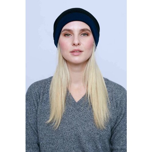 Шапка бини KHAN Cashmere, размер универсальный, черный