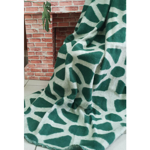Одеяло п-ш 30% шерсть жаккардовое 170*200 пл. 420 зеленый лучи