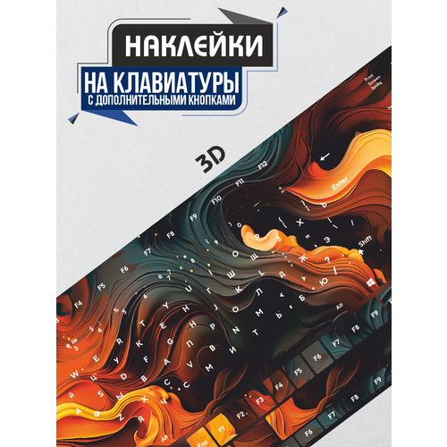 Наклейки на клавиатуру 3D объёмная текстура