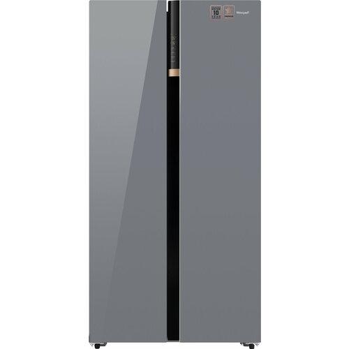 Отдельностоящий холодильник с инвертором Weissgauff Wsbs 590 NoFrost Inverter Premium Dark Grey Glass