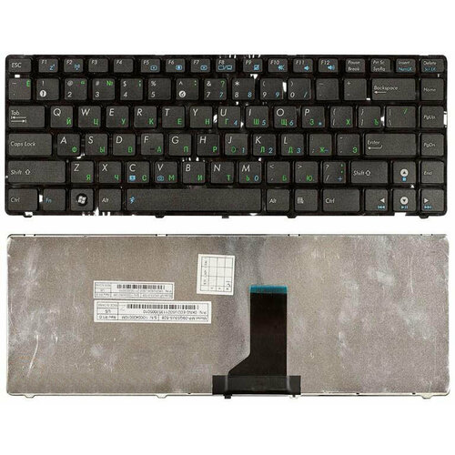Клавиатура для Asus V111362AS1, русская, черная с черной рамкой