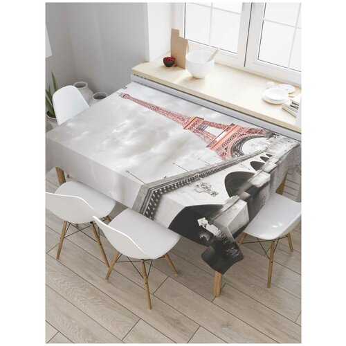 Скатерть прямоугольная JoyArty на кухонный стол "Романтика в Париже" из оксфорда, 180x145 см
