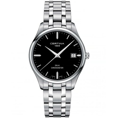 Наручные часы Certina DS-8, черный, серебряный