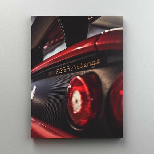 Интерьерная картина на холсте "Красный спорткар - Ferrari F355 challenge" размер 45x60 см