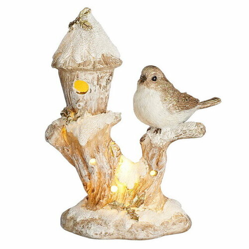 Edelman Декоративная статуэтка Птица - Snow Wallis 15 см, с подсветкой 1142849