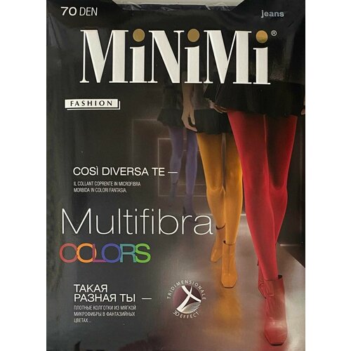Колготки MiNiMi Multifibra Colors, 70 den, размер 4, синий, голубой