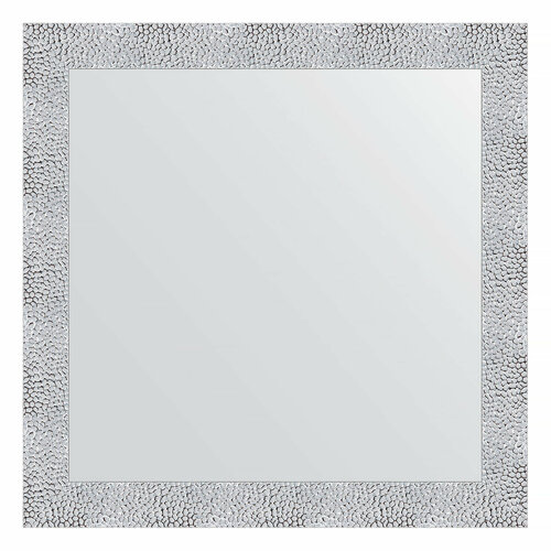 Зеркало настенное EVOFORM в багетной раме чеканка белая, 77х77 см, для гостиной, прихожей, кабинета, спальни и ванной комнаты, BY 3657