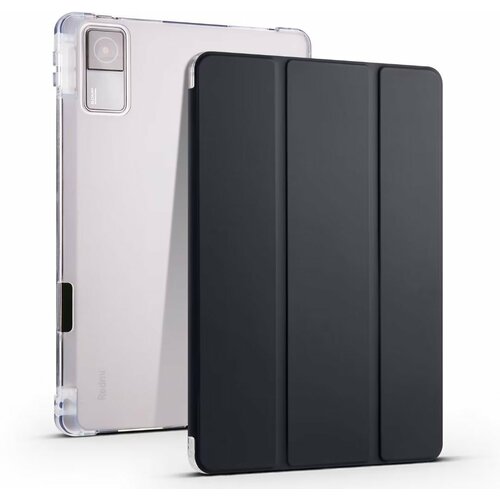 Чехол для планшета Redmi Pad 2022 10,6 дюйма, держатель для стилуса, из мягкого силикона, усиленные углы (черный)