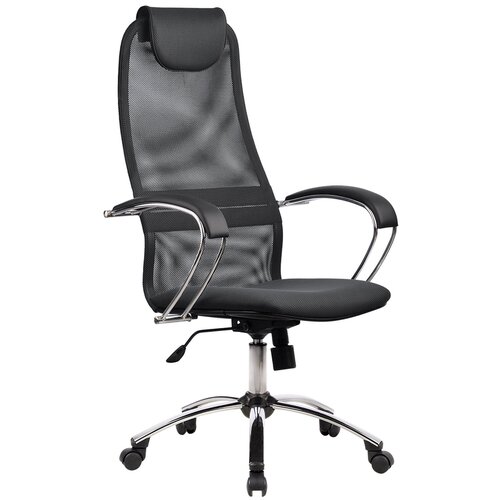 Компьютерное кресло METTA BK-8 Ch офисное, обивка: сетка/текстиль, цвет: 21-темно-серый 