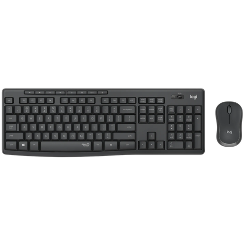 Комплект клавиатура + мышь Logitech Silent Wireless Combo MK295, графитовый, только английская