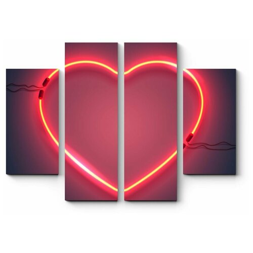Модульная картина Яркое сердце100x75