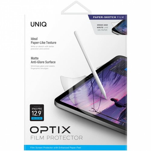 Защитное стекло Uniq OPTIX для iPad Pro 12.9 (2018/21/22), прозрачное