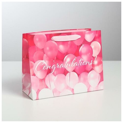 Пакет ламинированный горизонтальный «Congratulations!», MS 23 × 18 × 10 см