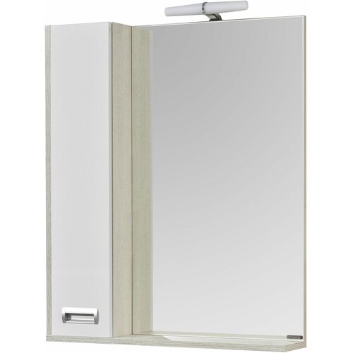 Зеркальный шкаф для ванной Aquaton Бекка 70 белый, дуб сомерсет 1A214702BAC20