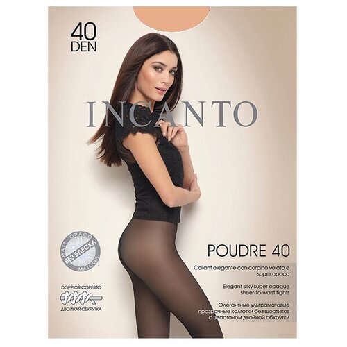 Колготки Incanto Poudre, 40 den, размер 4, черный