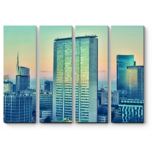 Модульная картина Зеркальные небоскребы Милана90x68