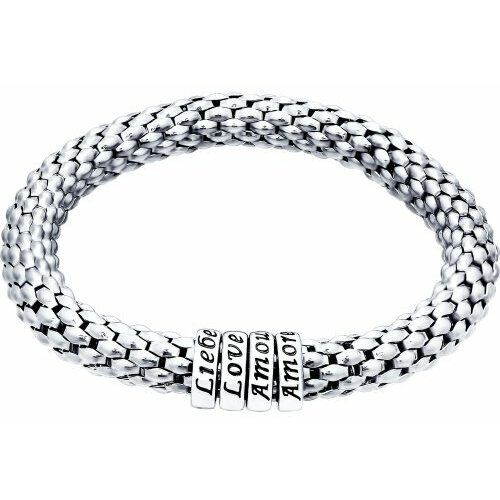 Жесткий браслет Diamant online, серебро, 925 проба, эмаль, длина 17 см.